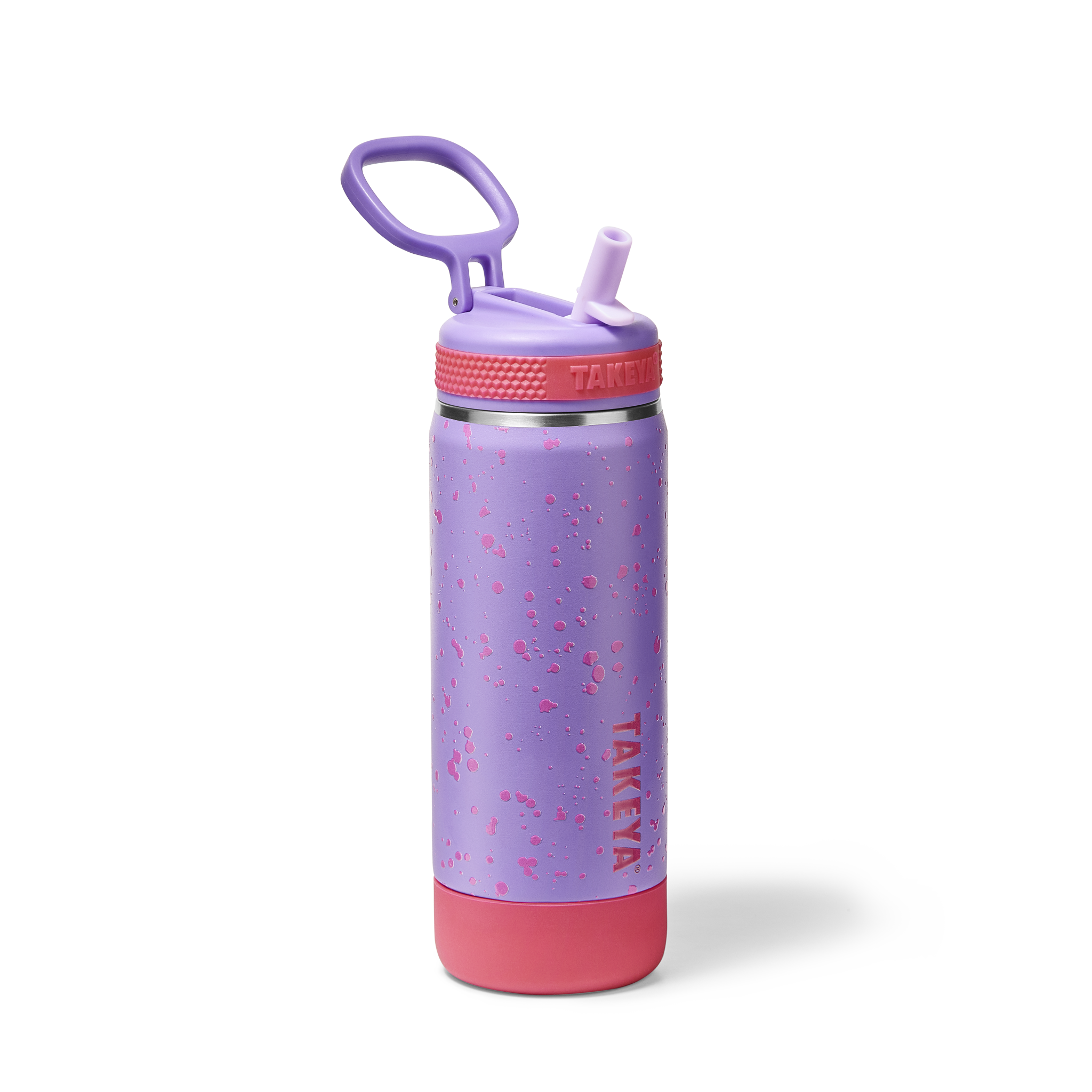 Glow In The Dark Sport Kids Water Bottle Confetti With Straw Lid ...